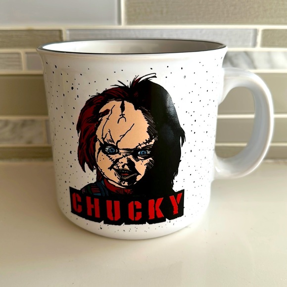 Dining | 2oz Childs Play Chucky Wanna Play White Ceramic Mug | Poshmark